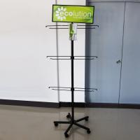 China Multi Angle Hooks 3 Tire Pans Metal Floor Display Stands for sale