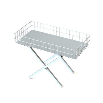 China Tabela móvel de dobramento da descarga do fio de metal com pé de tubo quadrado à venda