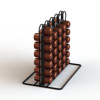 China 60 Capsule 5 Columns Wire Countertop Display Rack With Two Sides for sale