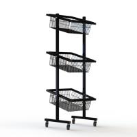 China Iron Wire Grocery Display Stands With Wheels Knockdown Structure for sale