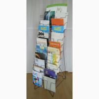 China 20 Pockets Folded Wire Magazines Display Floor Stand for sale