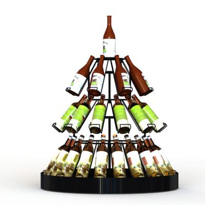 China A árvore de Natal de 30 garrafas deu forma à cremalheira do vinho, 3 de vinho da garrafa de Natal camadas do suporte da árvore à venda