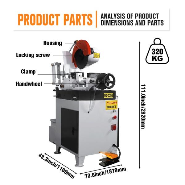 Quality 325B Semi Automatic Pipe Cutting Machine Pneumatic Circular Saw Cutter Metal for sale