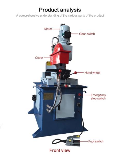 Quality 350 Hydraulic Iron Semi Automatic Pipe Cutting Machine 3.3kw 4.0kw for sale