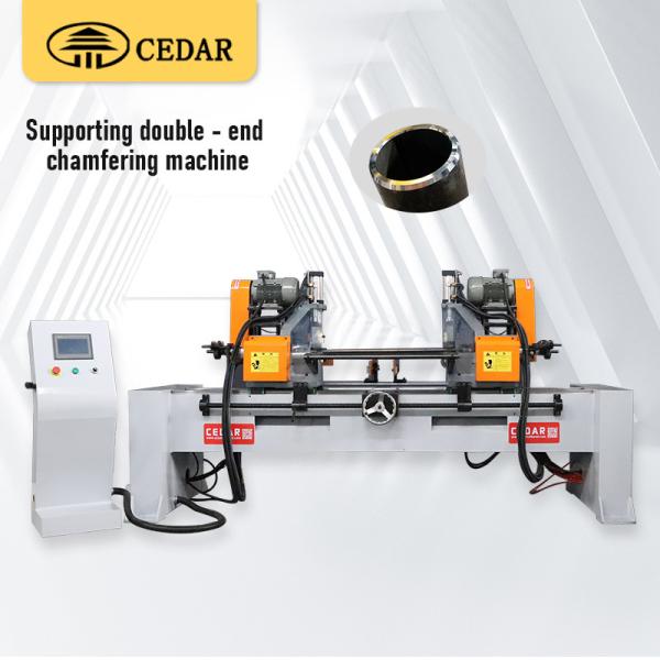 Quality Pneumatic Double Head Chamfering Machine Automatic Feeding Tube And Rod for sale