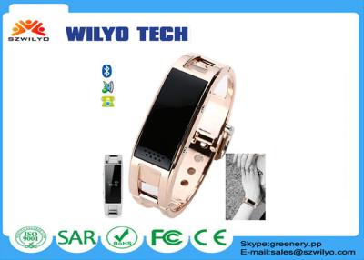 Cina chiamata in arrivo Anti-persa WD8 dell'esposizione di musica dell'oro del braccialetto di salute dell'orologio di Bluetooth del metallo in vendita