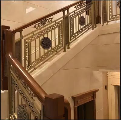 China Eco-Friendly Zinc Steel Wood Grain Railing for Balcony Stair Garden for sale