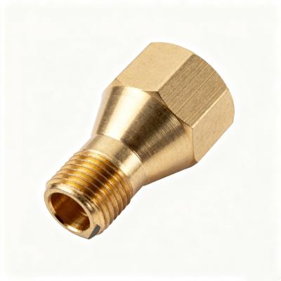 China Pressure Gauge Copper Joint Precision CNC Machining China Custom Copper Alloy Conductive Block CNC Machining Services Precision Pressure Gauge Fitting for sale