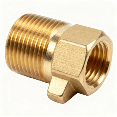 China Pressure Gauge Copper Joint Precision CNC Machining China Custom Copper Alloy Conductive Block CNC Machining Services Precision Pressure Gauge Fitting for sale