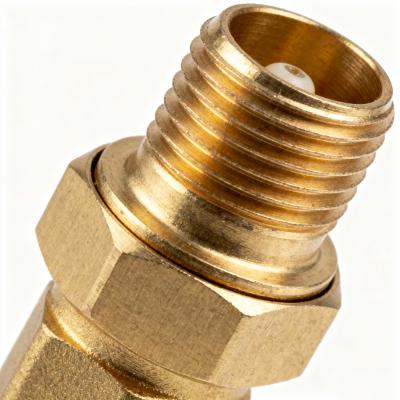 China Pressure Gauge Copper Joint Precision CNC Machining China Custom Copper Alloy Conductive Block CNC Machining Services Precision Pressure Gauge Fitting for sale