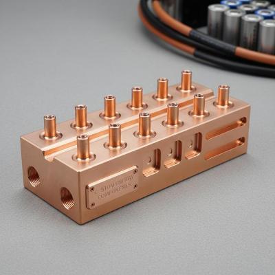 China CNC Machined Copper Energy Storage Busbar Connector - Custom Battery System Components for sale