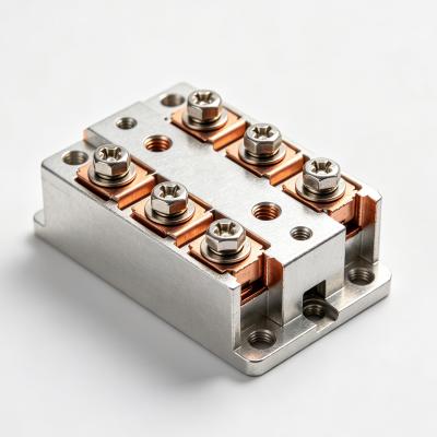 China CNC Machined C11000 / C10200 Copper Contactor Terminal Block with 0.02mm Flatness and 5-10 Micron Tin Plating for Reliable Electrical Power Connections for sale