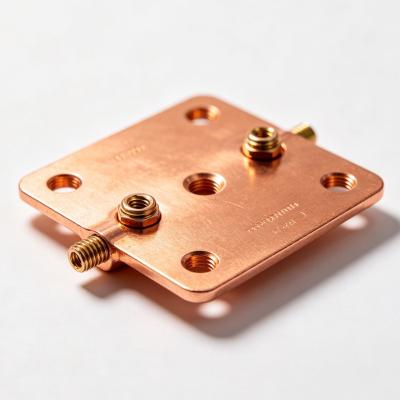 China CNC Stamped Copper C11000 Grounding Terminal with 200A to 2000A Current Rating and +/-0.1mm Hole Pattern Accuracy for sale