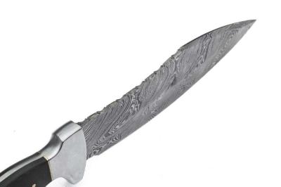 Cina Machete fatto a mano su ordinazione 14in di acciaio inossidabile del coltello cercante di Damasco Micarta in vendita