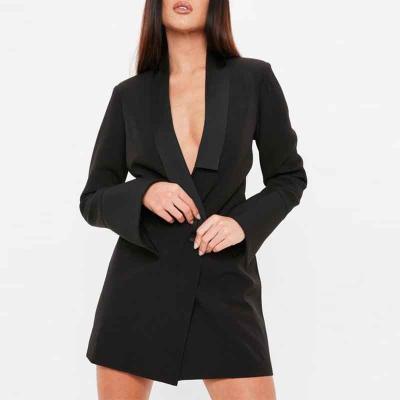 v neck black dress