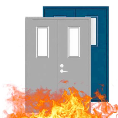 China UL10 Galvanized Steel Fire Exit Doors 1.2mm Thick Double Leaf for sale