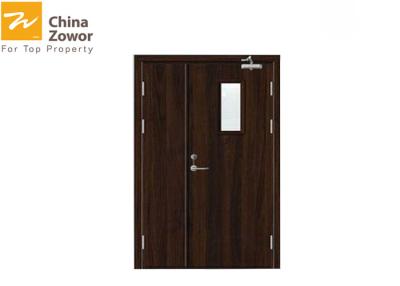 China Beëindigt de staal Geïsoleerde Branddeur met Visiecomité de Houten Korrel van /Walnut Aangepaste Kleur Te koop