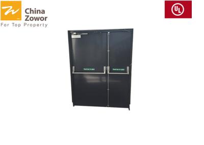 Cina Porta d'acciaio a prova di fuoco di protezione antincendio della porta dell'oscillazione della foglia del doppio di colore rosso con il pannello/maniglione antipanico di visione in vendita