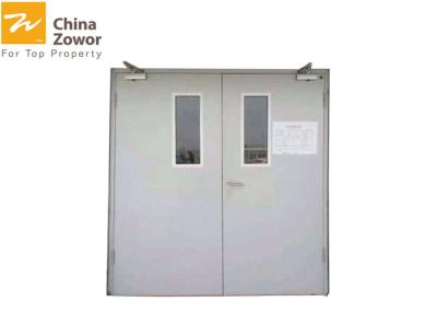 Cina Doppio porta antincendio stimata commerciale isolata del rivestimento della polvere dell'oscillazione acciaio con il pannello di visione in vendita