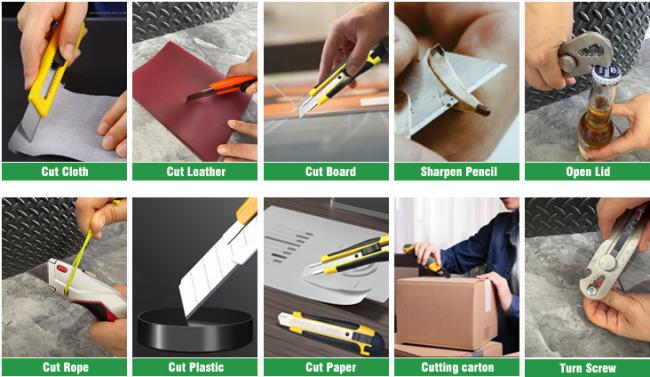 Portable auto retractable box cutter with customizable colors