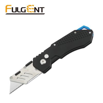 China Stainless Steel Head Utility Knife 5pcs Blades Retractable Folding Knife for sale