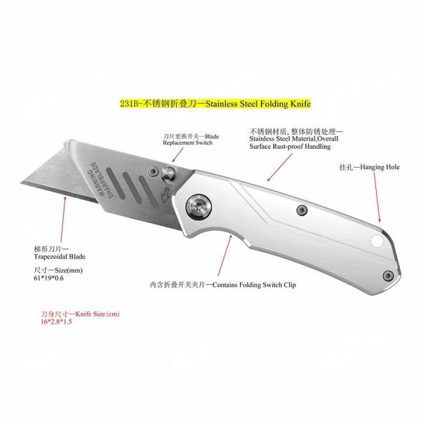 Quality Rust Proof Retractable Folding Knife 19mm Heavy Duty Utility Knives for sale