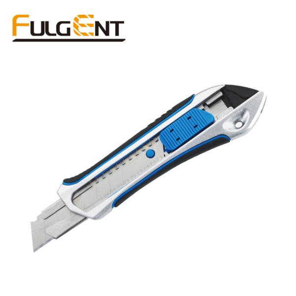 Quality Zinc Alloy 18mm Utility Knife Cutter With SK5 High Carbon Steel Blade for sale