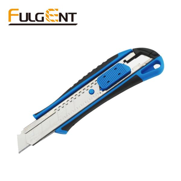 Quality Quick Adjustable Auto Retractable Cutter ABS And TPR Handle Self Loading Utility for sale