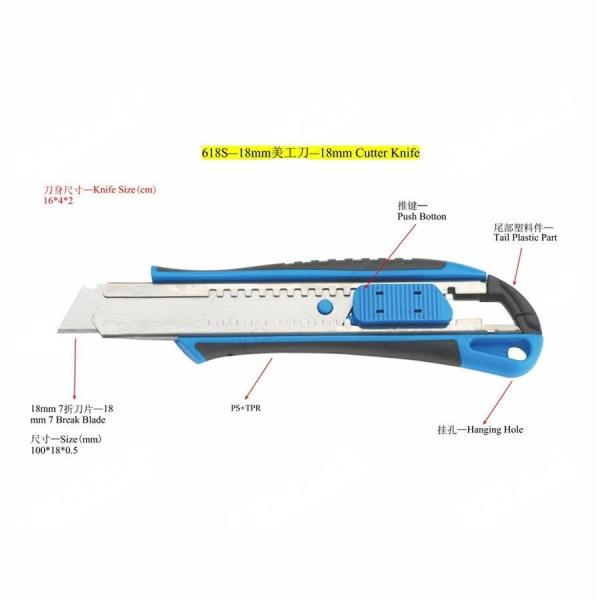 Quality Quick Adjustable Auto Retractable Cutter ABS And TPR Handle Self Loading Utility for sale