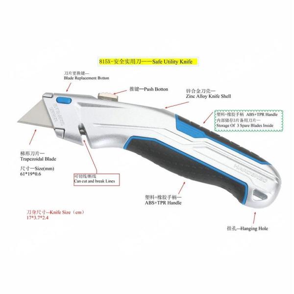Quality 19mm Lockback Utility Knife Mechanism Auto Loading Utility Knife for sale