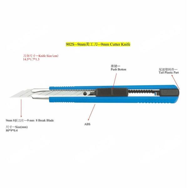 Quality 9mm Utility Knife 8 Segmented Snap Blade Utility Knife Art Knife Lightweight for sale