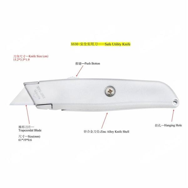 Quality Self Retracting Safety Utility Knife 19mm Auto Retractable Safety Knife For for sale