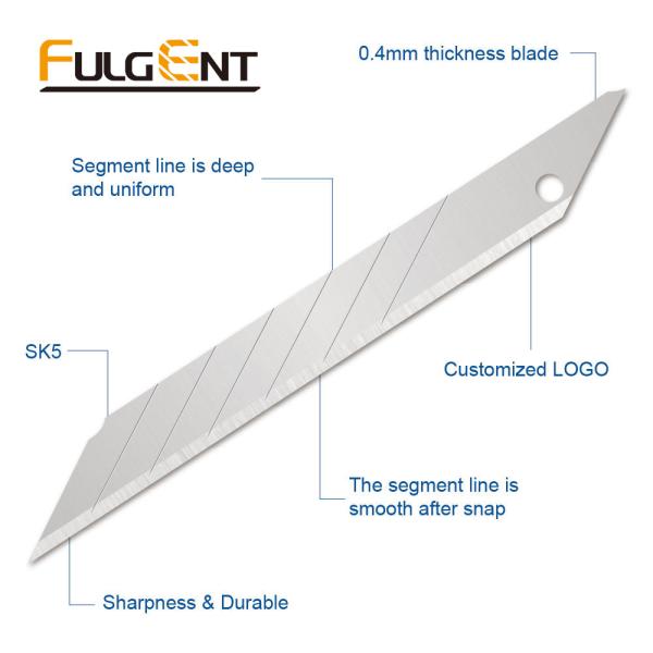 Quality High Carbon Steel 9mm Blades Segmented 30 Degree Snap Knife Blades for sale