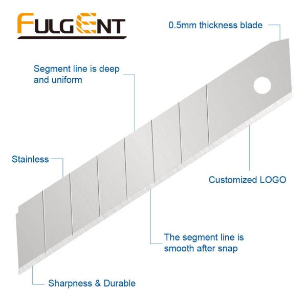 Quality 7 Segment 18mm Knife Blades Stainless Steel Snap Off Blades for sale