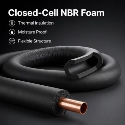 China Flexible NBR Rubber Foam Insulation Tube Premium Thermal Barrier for HVAC Pipeline Thermal Retention Energy Saving Industrial Heat Protection for sale