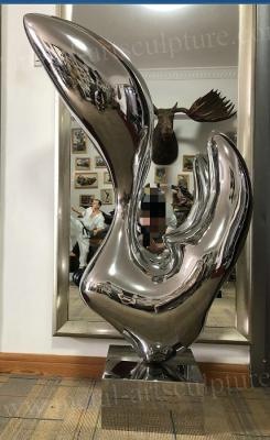 China Modern Design Artwork Steel Garden Sculpture With Abstract Mirror Surface Finish for sale