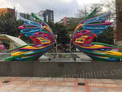 China Human Body With Wings Metal Art Sculpture Painted Color As City Landmark for sale