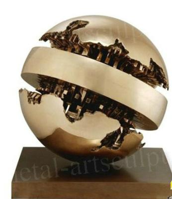 China Artificial Style Fine Art Sculpture , Handicraft Metal Globe Sculpture for sale