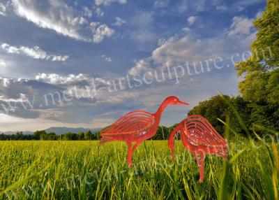 China Hand Contemporary Metal Sculpture Ostrich Animal Shape As Outdoor Ornaments for sale