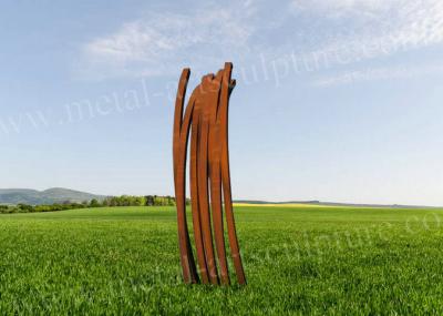 China Welding Metal Corten Steel Sculpture With Column Shape As External Lawn Decoration for sale