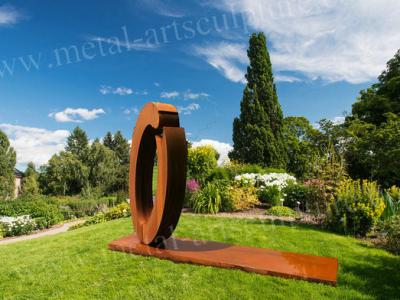 China Circle Shape Miracle Design Corten Steel Sculpture For Outdoor Decoration for sale