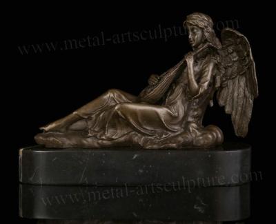 China Custom Size Greek Cast Bronze Sculpture Cute Angel Statue Square Decoration for sale