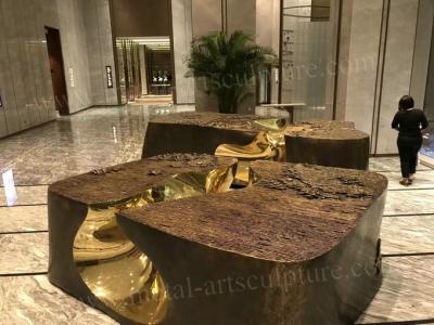 China Indoor Ornaments Cast Bronze Sculpture Sitting Chair Shape For Office / Home for sale