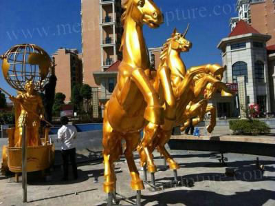 China Bronze Running Horse Sculpture , Customized Painted Bronze Sculpture for sale