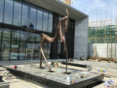 China Metal Horse Statue Polished Stainless Steel Sculpture Hollow Out Shape Wonderful Design for sale