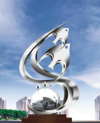 China Rust Proof Stainless Steel Abstract Sculpture Silver Color Handmade Art Sculpture for sale