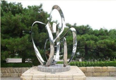 China Mirror Stainless Steel Sculpture Customized Outdoor Metal Flower Sculptures for sale