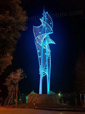 China 8m Size Large Modern Outdoor Sculpture Curve Design Concrete Garden Statues for sale