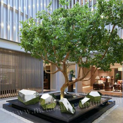 China Rock Shape Modern Outdoor Sculpture As Ornament , Large Abstract Metal Sculpture for sale