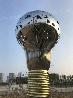 China Bulb Shape Large Outdoor Statues / Metal Art Statues 3m Height Size For Art Decoration for sale